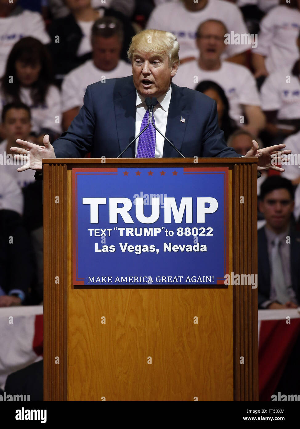 Donald J. Trump holds a President Rally at South Point Arena Featuring ...