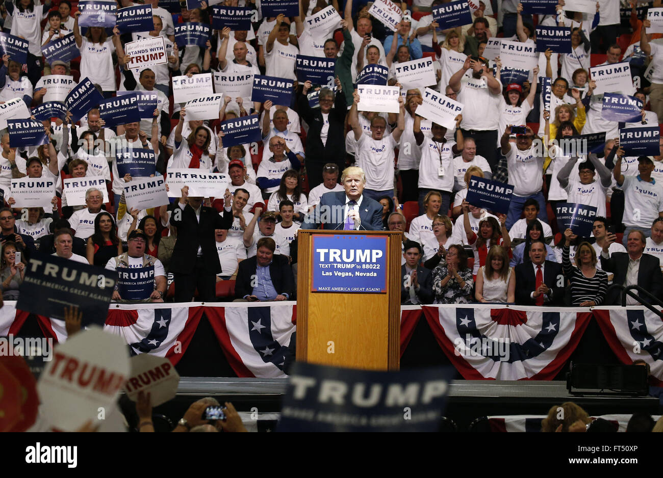 Donald J. Trump holds a President Rally at South Point Arena Featuring ...