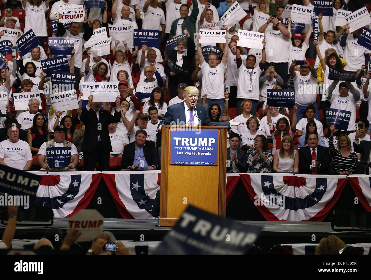 Donald J. Trump holds a President Rally at South Point Arena Featuring ...