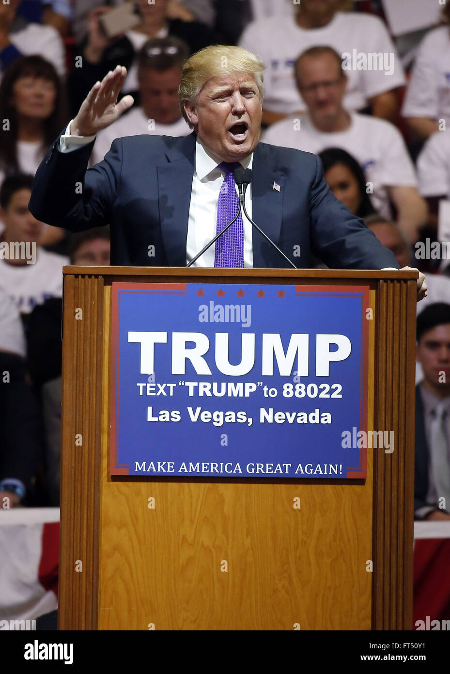 Donald J. Trump holds a President Rally at South Point Arena Featuring ...