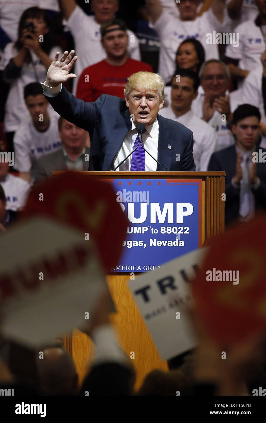 Donald J. Trump holds a President Rally at South Point Arena Featuring ...