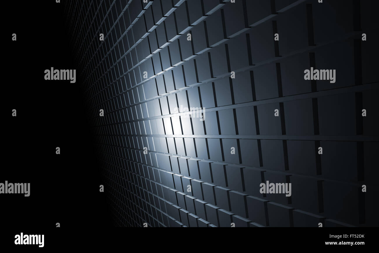 Abstract black shining digital background with square relief pattern on ...