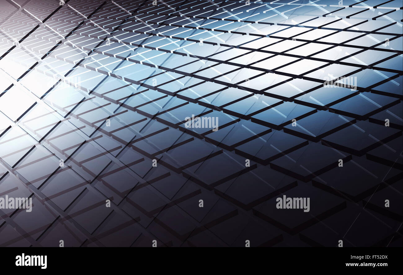 Abstract dark shining digital background with square patterns layers ...