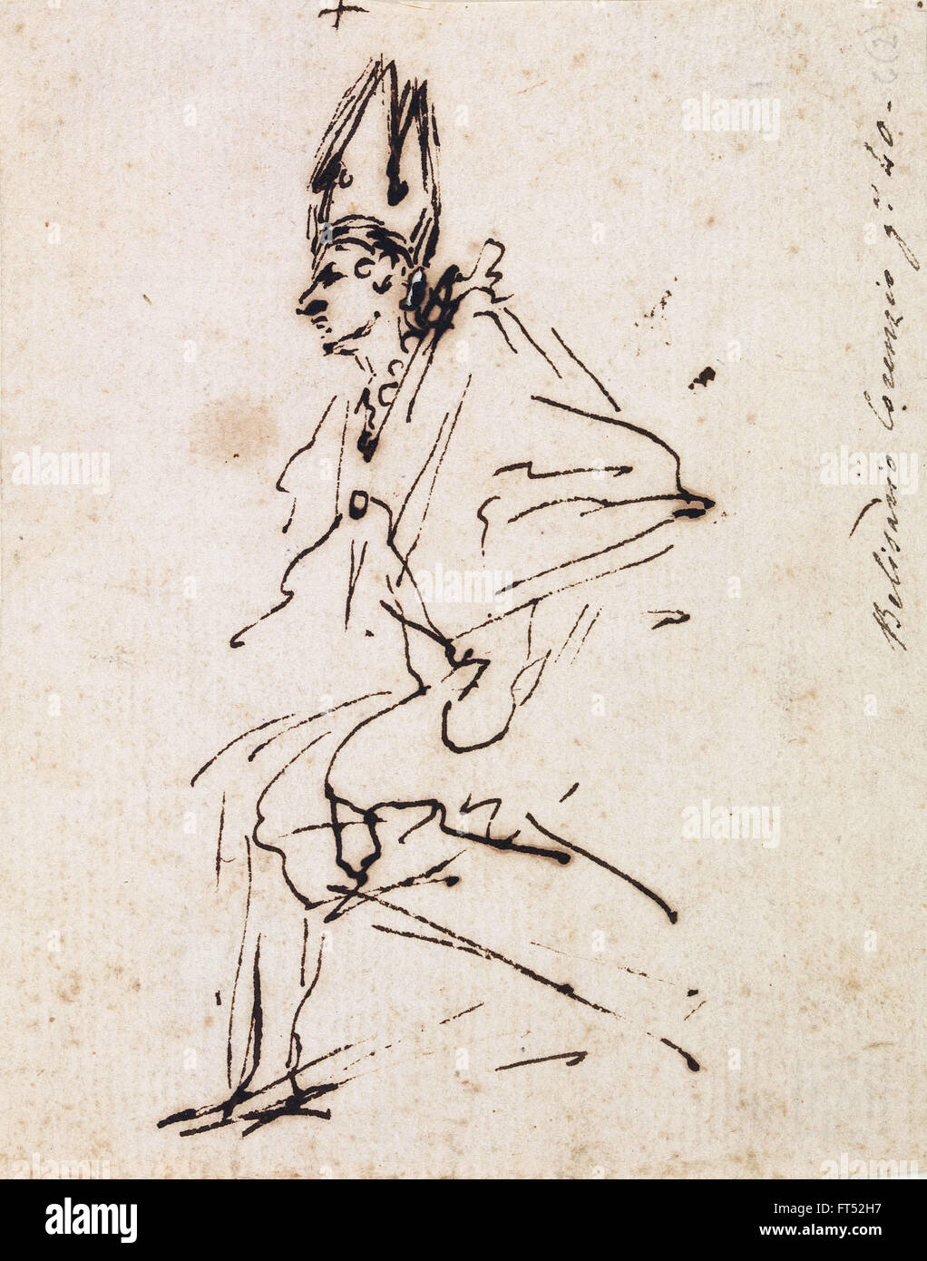 Belisario Corenzio - Study of a Seated Bishop - Cooper-Hewitt, National ...