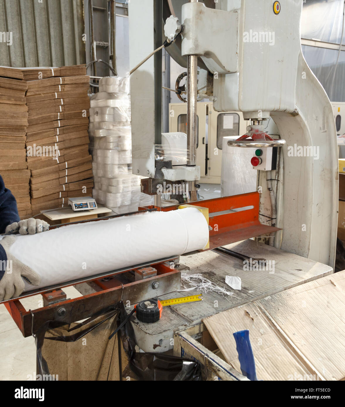 Process of various paper products manufacturing indoors Stock Photo - Alamy