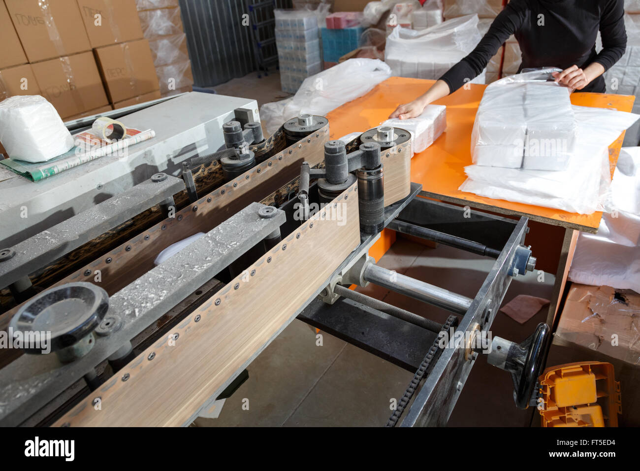 Process of various paper products manufacturing indoors Stock Photo - Alamy