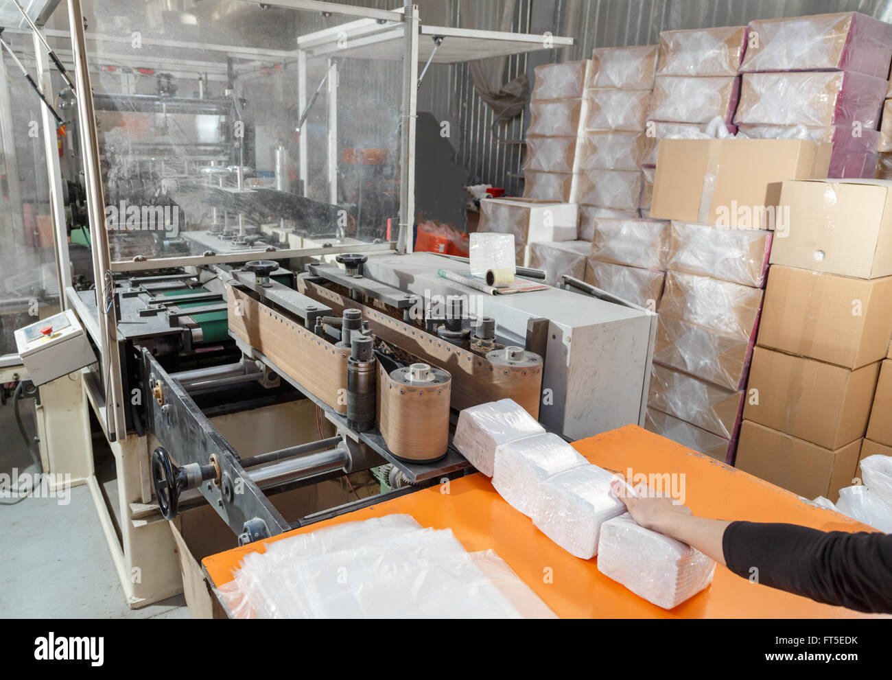 Process of various paper products manufacturing indoors Stock Photo - Alamy