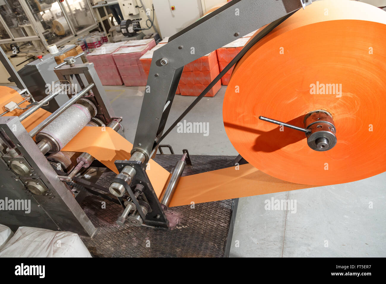 Process of various paper products manufacturing indoors Stock Photo - Alamy