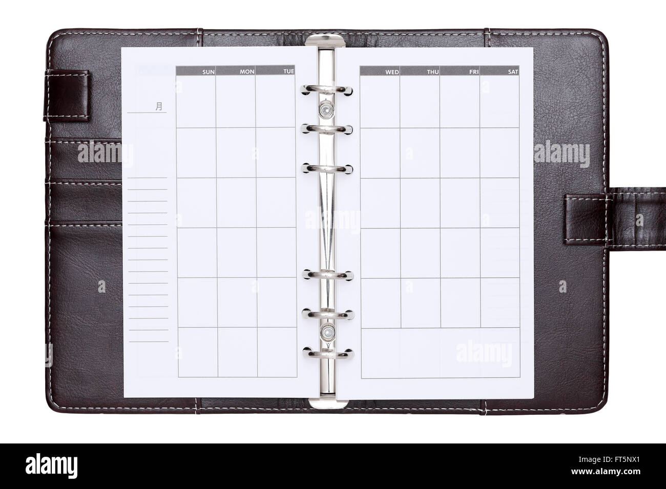 opened brown leather notebook isolated on white background Stock Photo ...