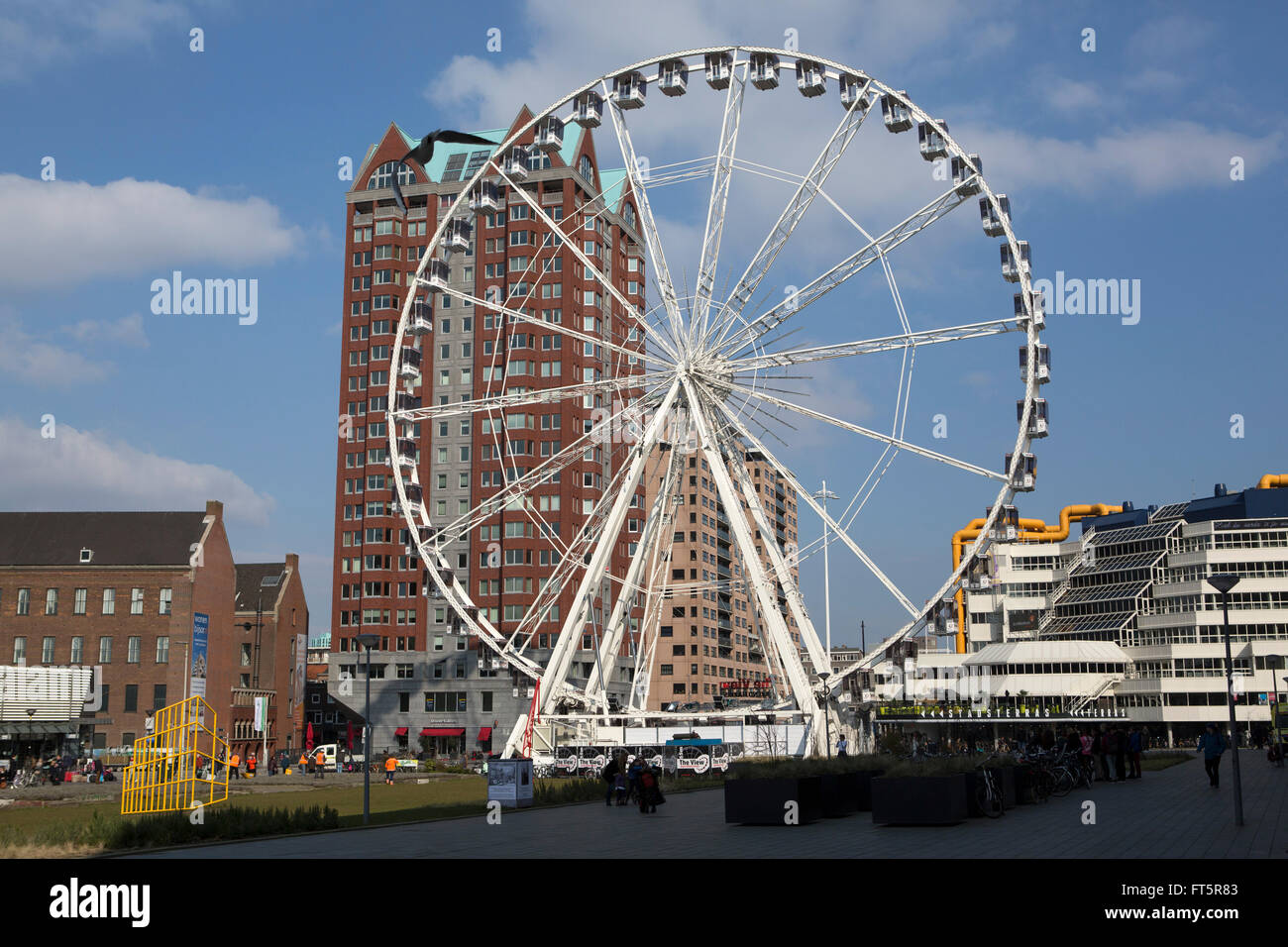 A Ferris wheel in Rotterdam, the Netherlands. The temporary big wheel ...