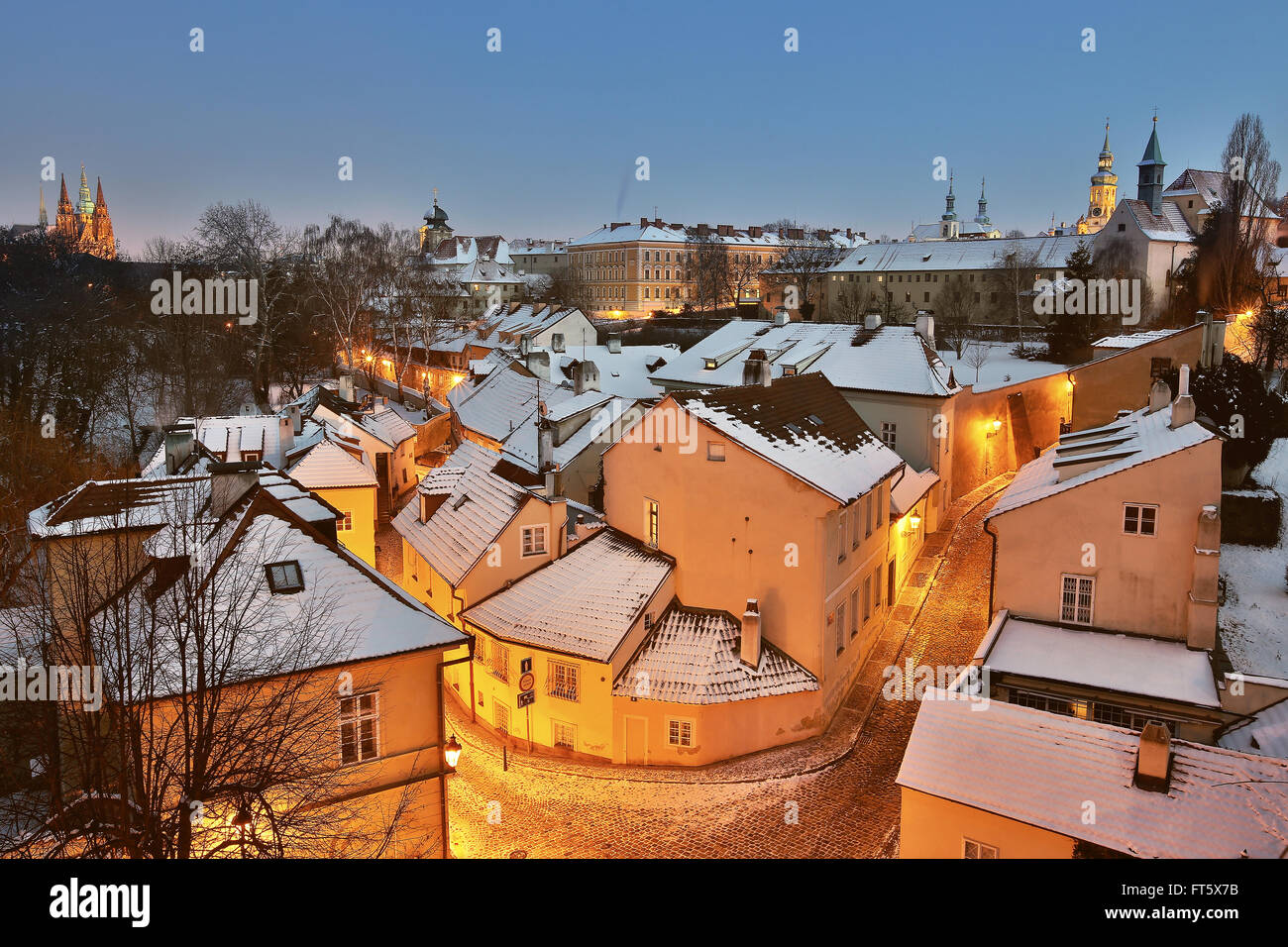 Novy Svet at night, Prague, Czech republic Stock Photo - Alamy