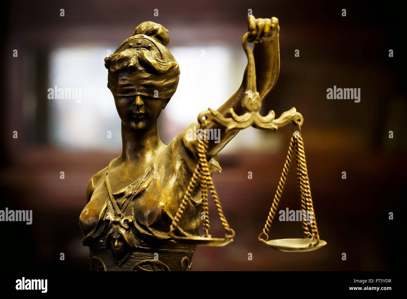 Bronze statuette of justice (focus on face Stock Photo - Alamy