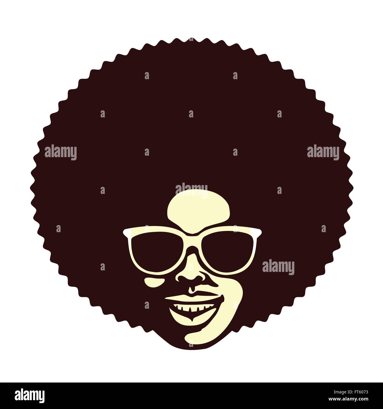 Funky cool african man with afro hairstyle and sunglasses vector ...
