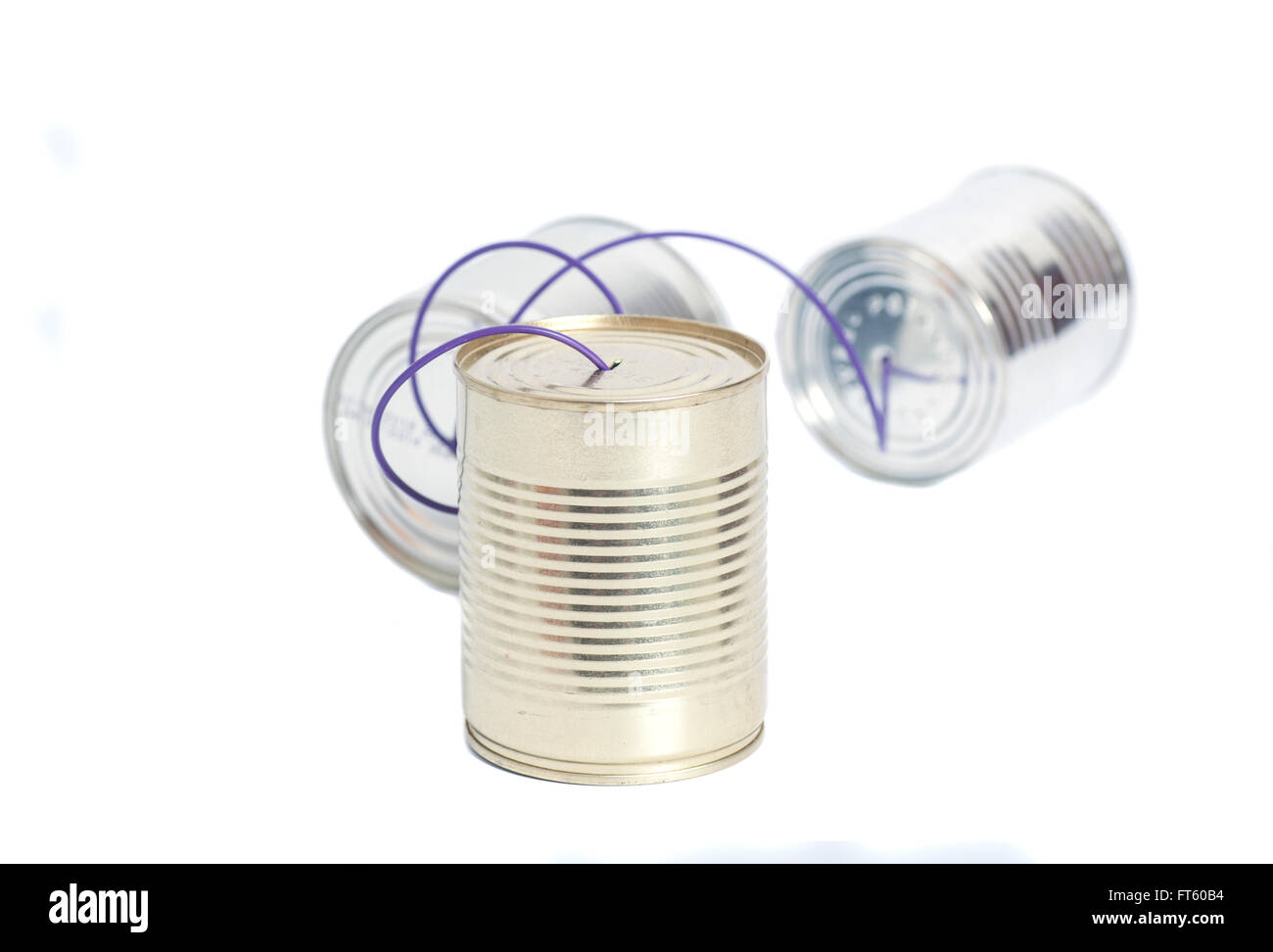 tin can phone.communication concept Stock Photo - Alamy