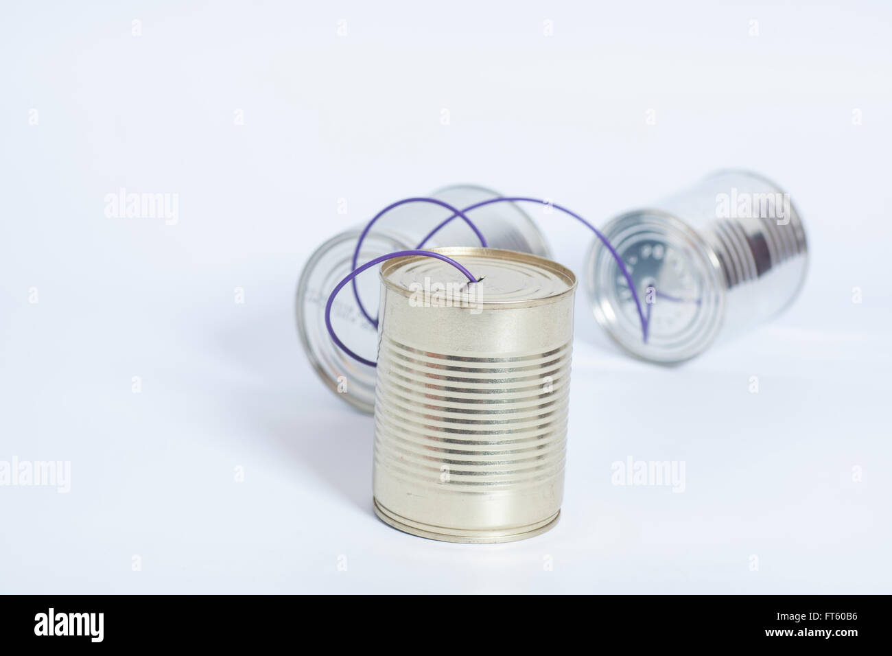 tin can phone.communication concept Stock Photo - Alamy