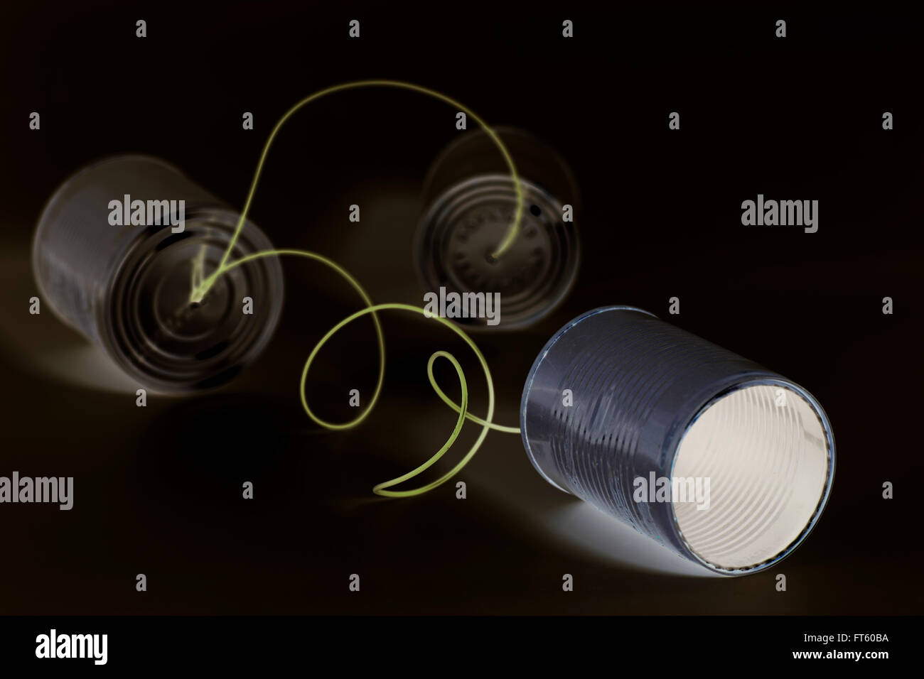 tin can phone.communication concept Stock Photo - Alamy