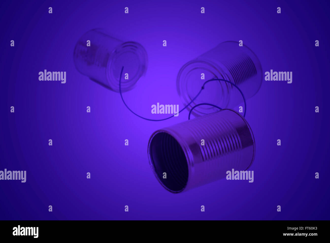 tin can phone.communication concept Stock Photo - Alamy