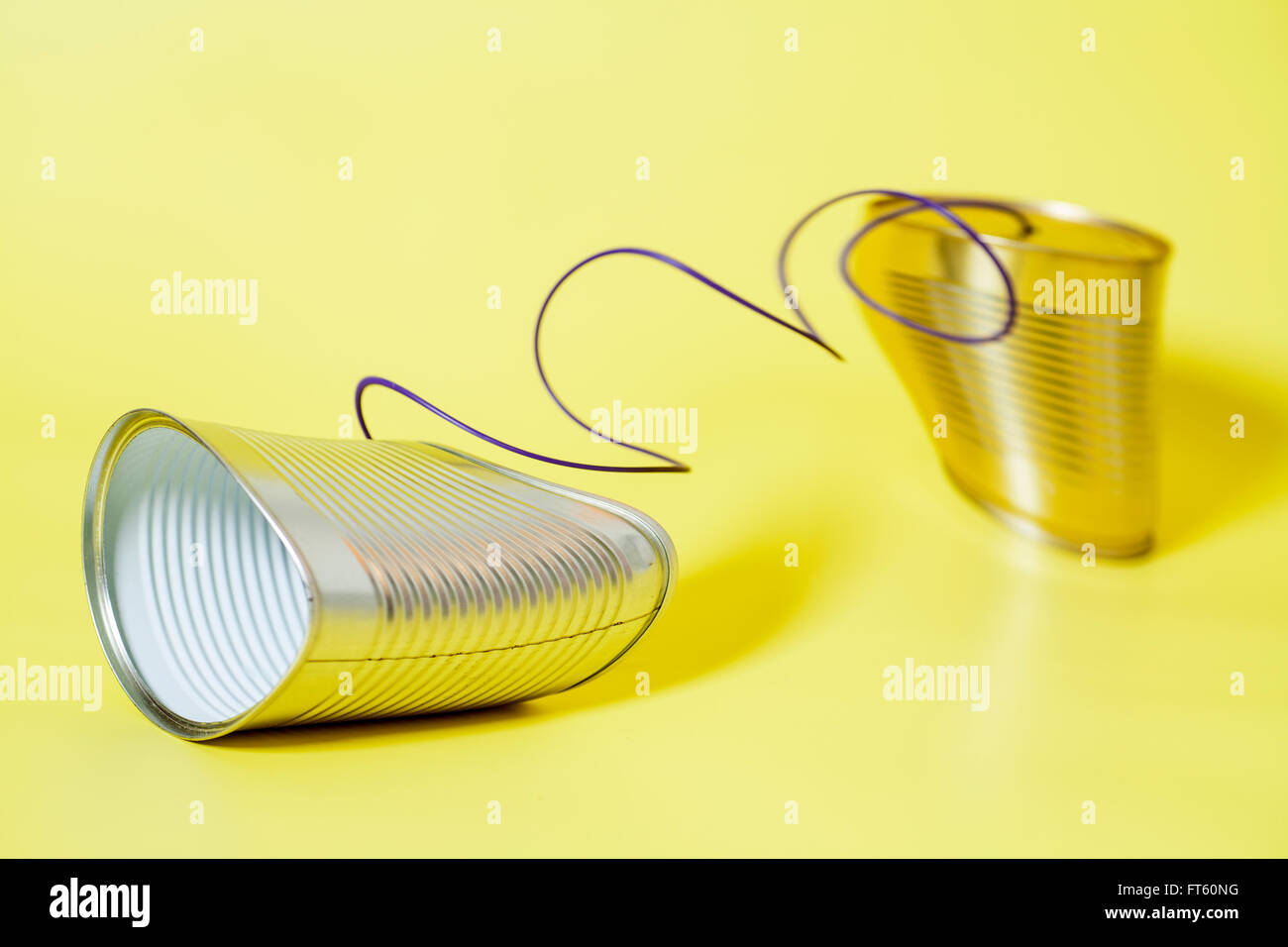 tin can phone.communication concept Stock Photo - Alamy