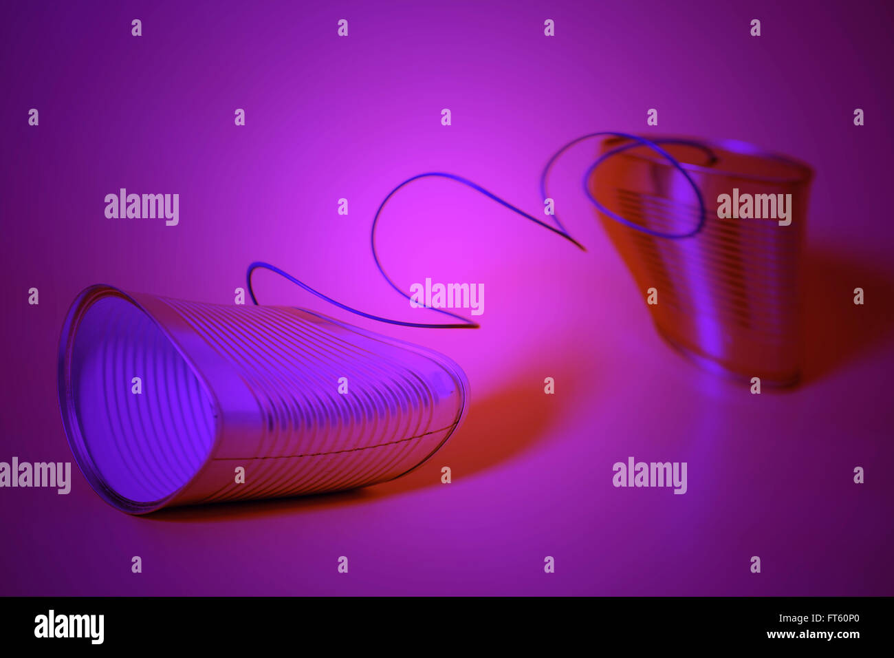 tin can phone.communication concept Stock Photo - Alamy