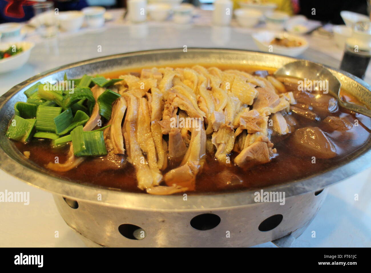 stewed pig blood with meat Stock Photo - Alamy