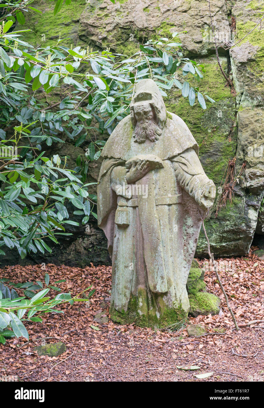 Statue of Monk within Hulne Park, Alnwick, Northumberland, England, UK ...