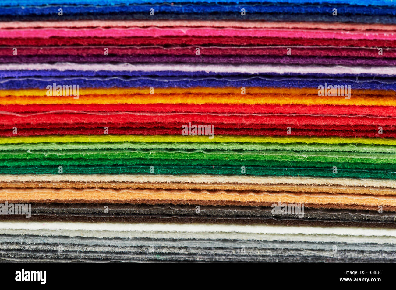 Felt fabric sheets in various colors piled up in a stack Stock Photo ...