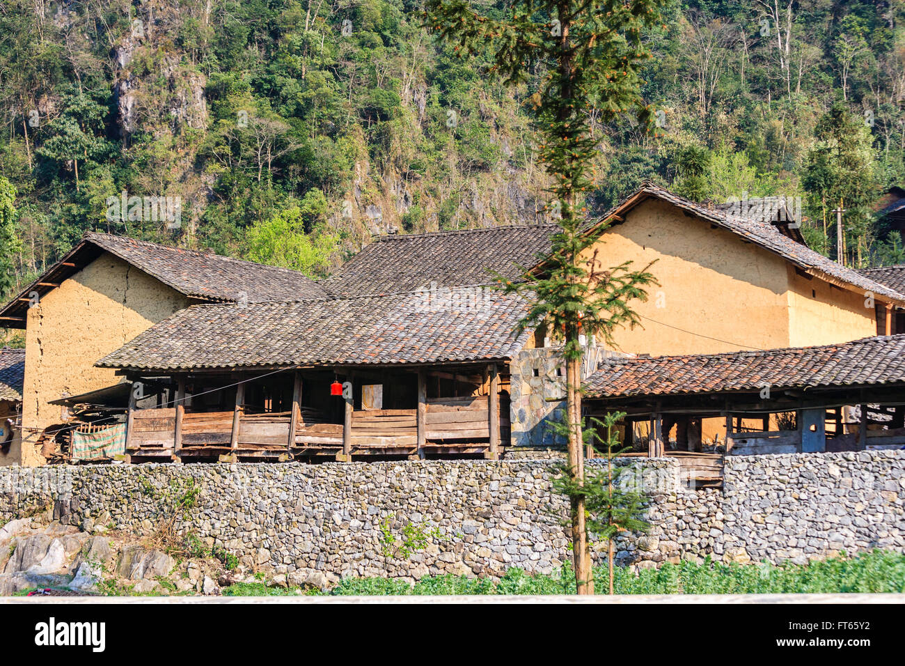 Old building at Sa Phin Town in Ha giang province, Vietnam Stock Photo ...