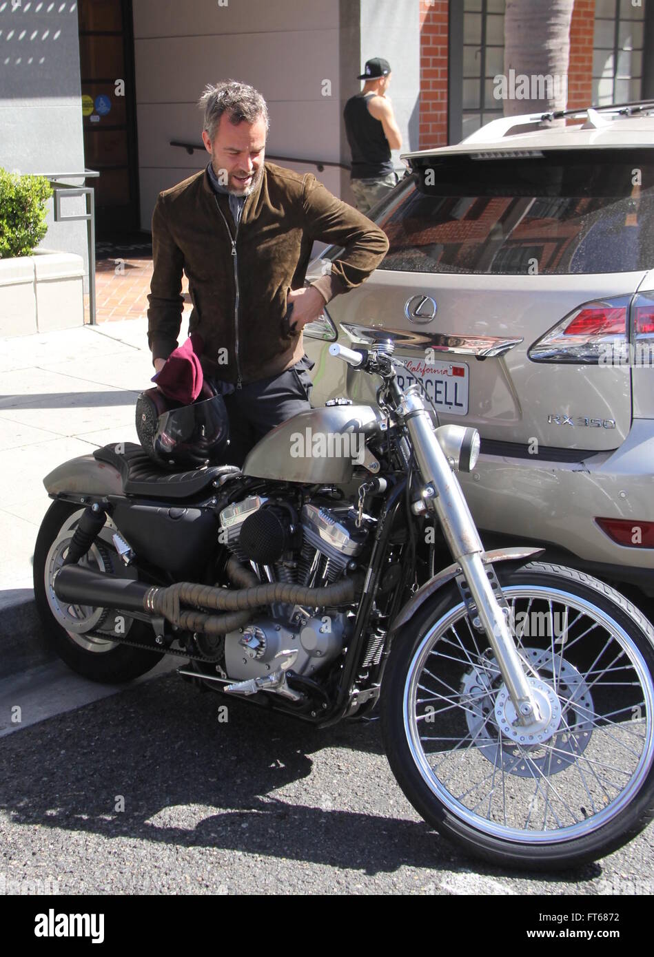 Canadian actor J. R. Bourne out on his motorbike in Beverly Hills ...