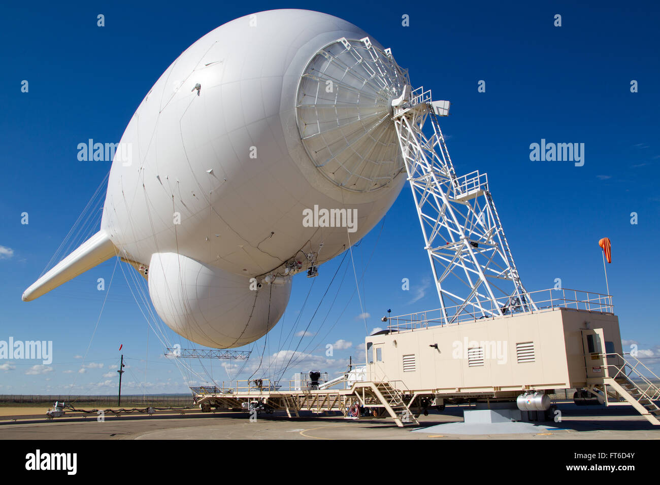 The Tethered Aerostat Radar System (TARS) in Marfa, TX, is a radar ...