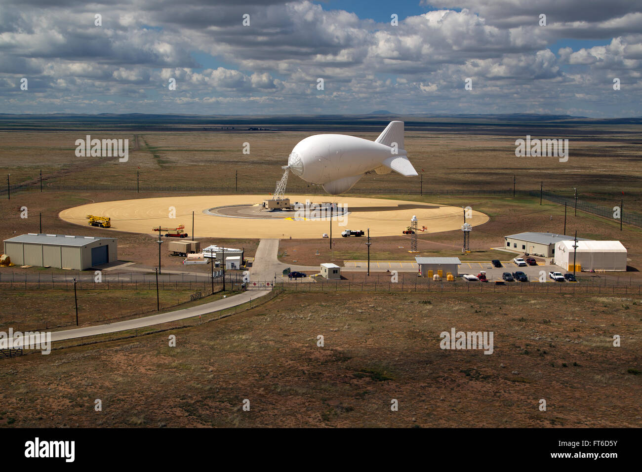 The Tethered Aerostat Radar System (TARS) in Marfa, Texas, is a low ...