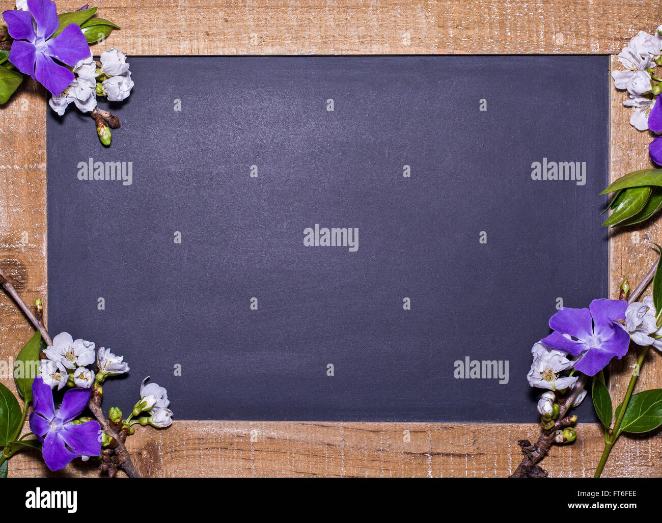 slate board with flower Stock Photo - Alamy
