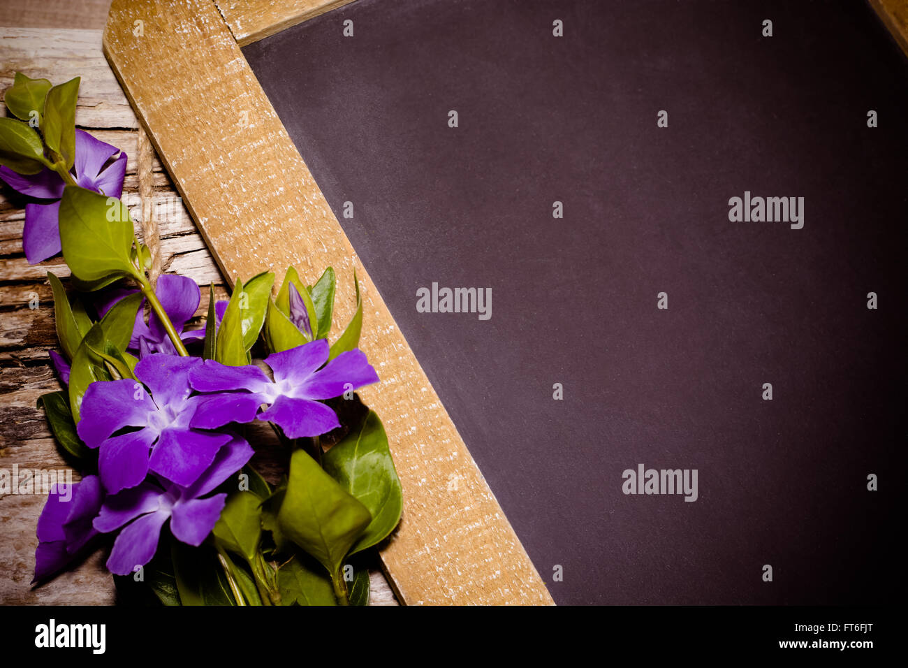slate board with flower Stock Photo - Alamy