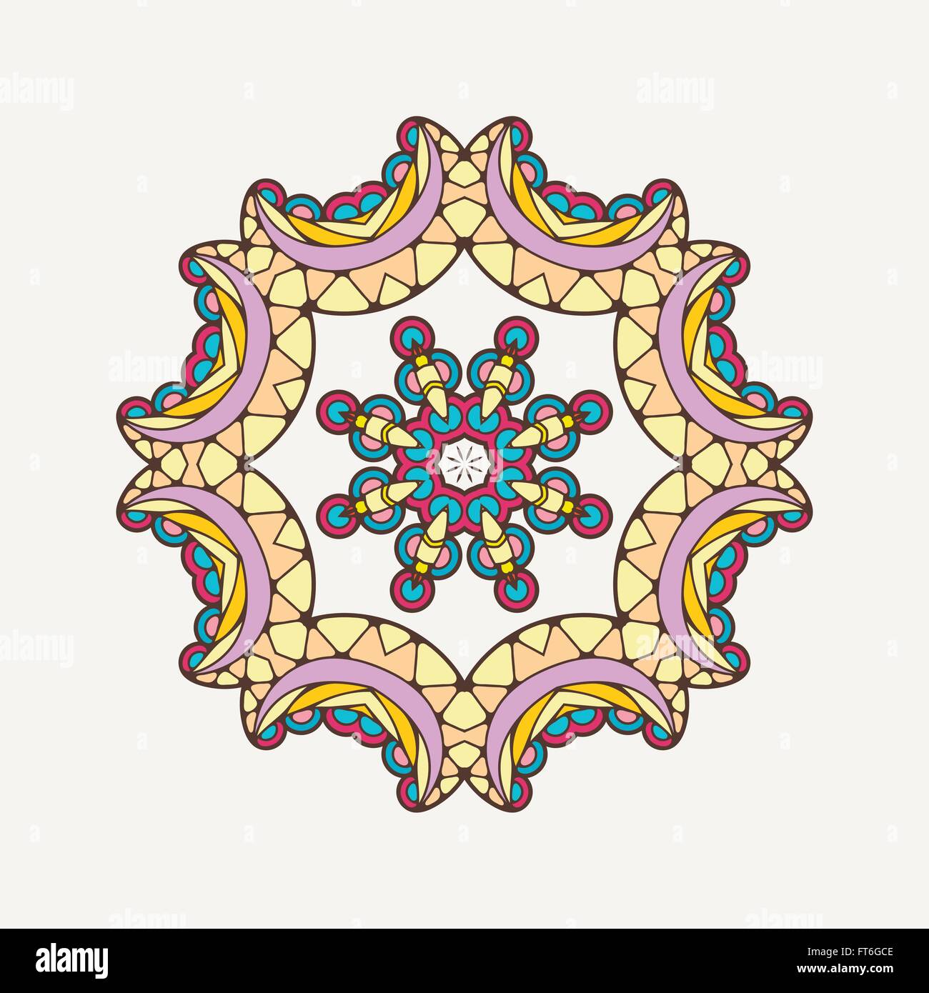 Vector mandala. Mehndi lace tattoo. Oriental weave with sharp corners ...