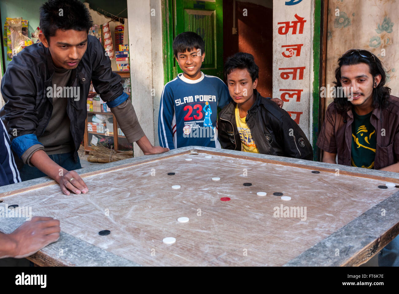 Nepal, Kathmandu. Boys Playing a Game Stock Photo - Alamy