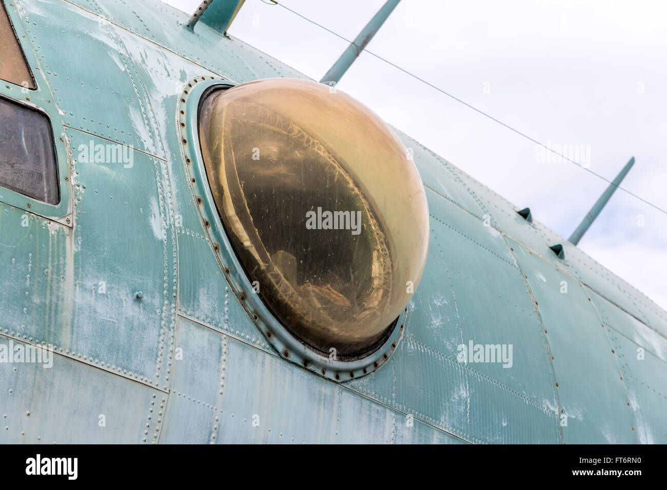 Old fashioned lookout airplane window Stock Photo - Alamy