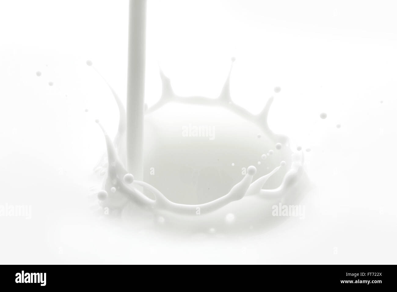 Pouring milk splash isolated on white background Stock Photo - Alamy