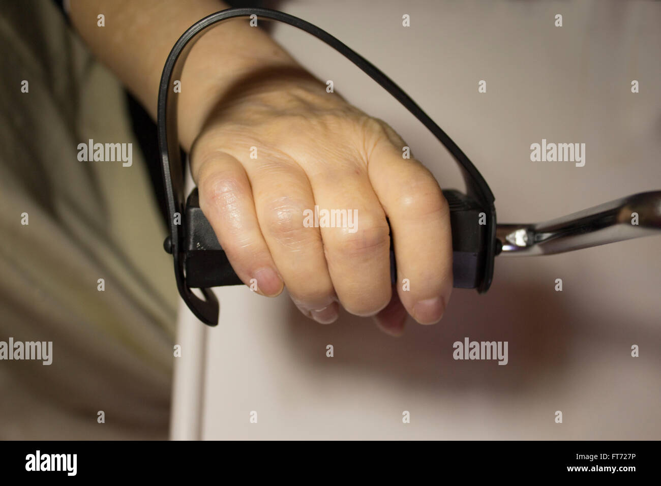 Close-up of a pedal machine used for arm exercises. This can be used ...