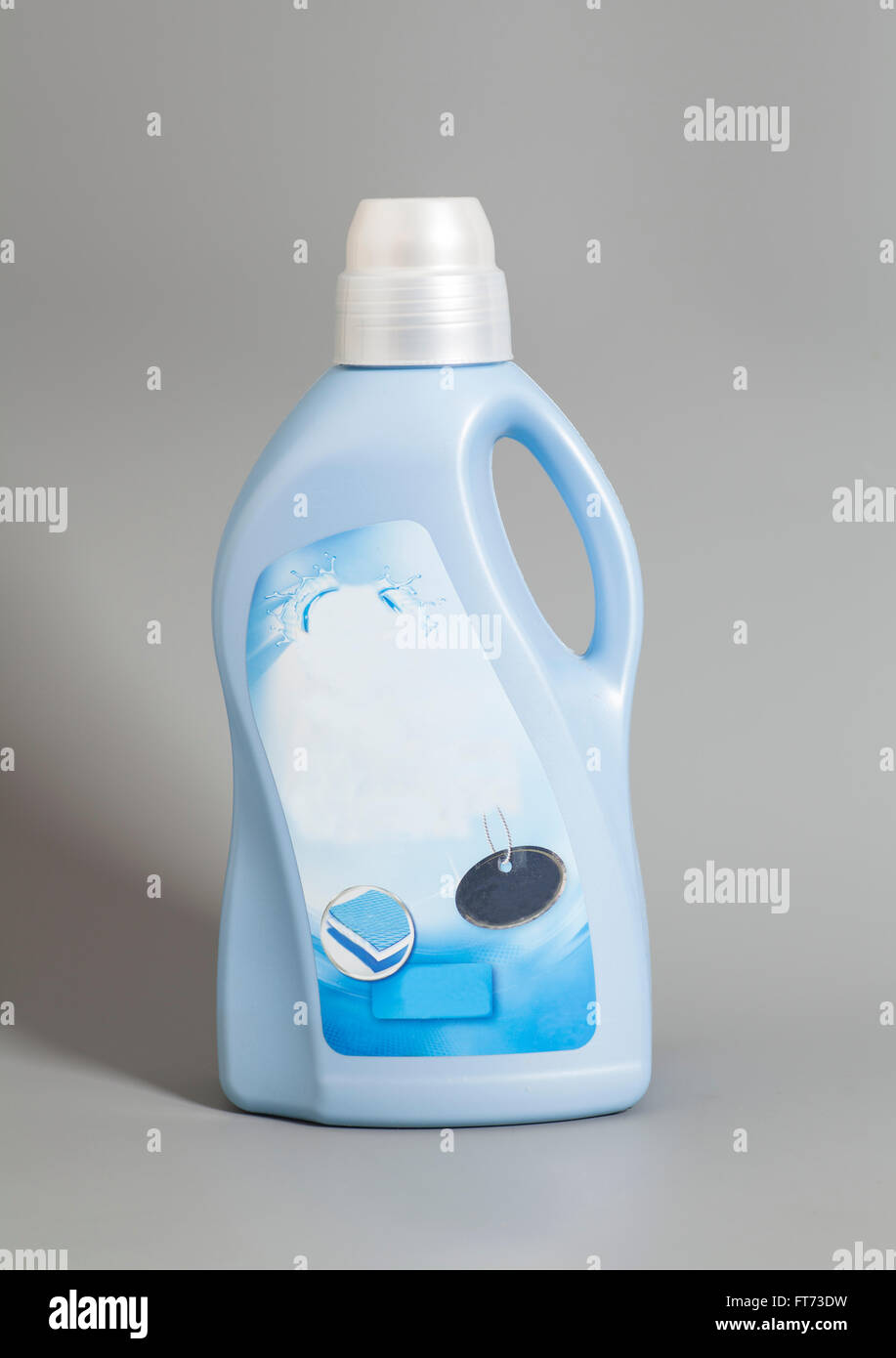Plastic bottle of cleaning product, isolated on gray Stock Photo - Alamy