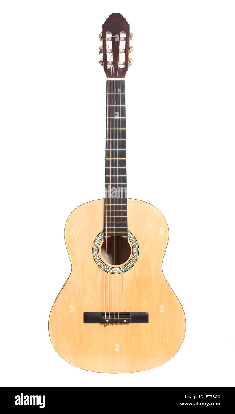 acoustic guitar isolated on white background Stock Photo - Alamy