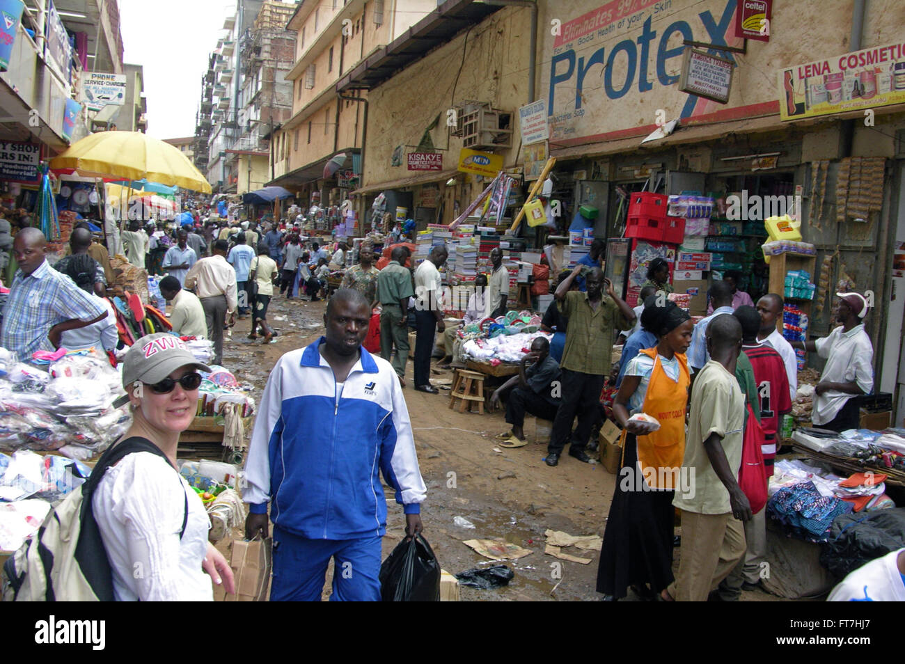 Kampala, Uganda-09 April 2007: Walking trough the streets of Kampala ...