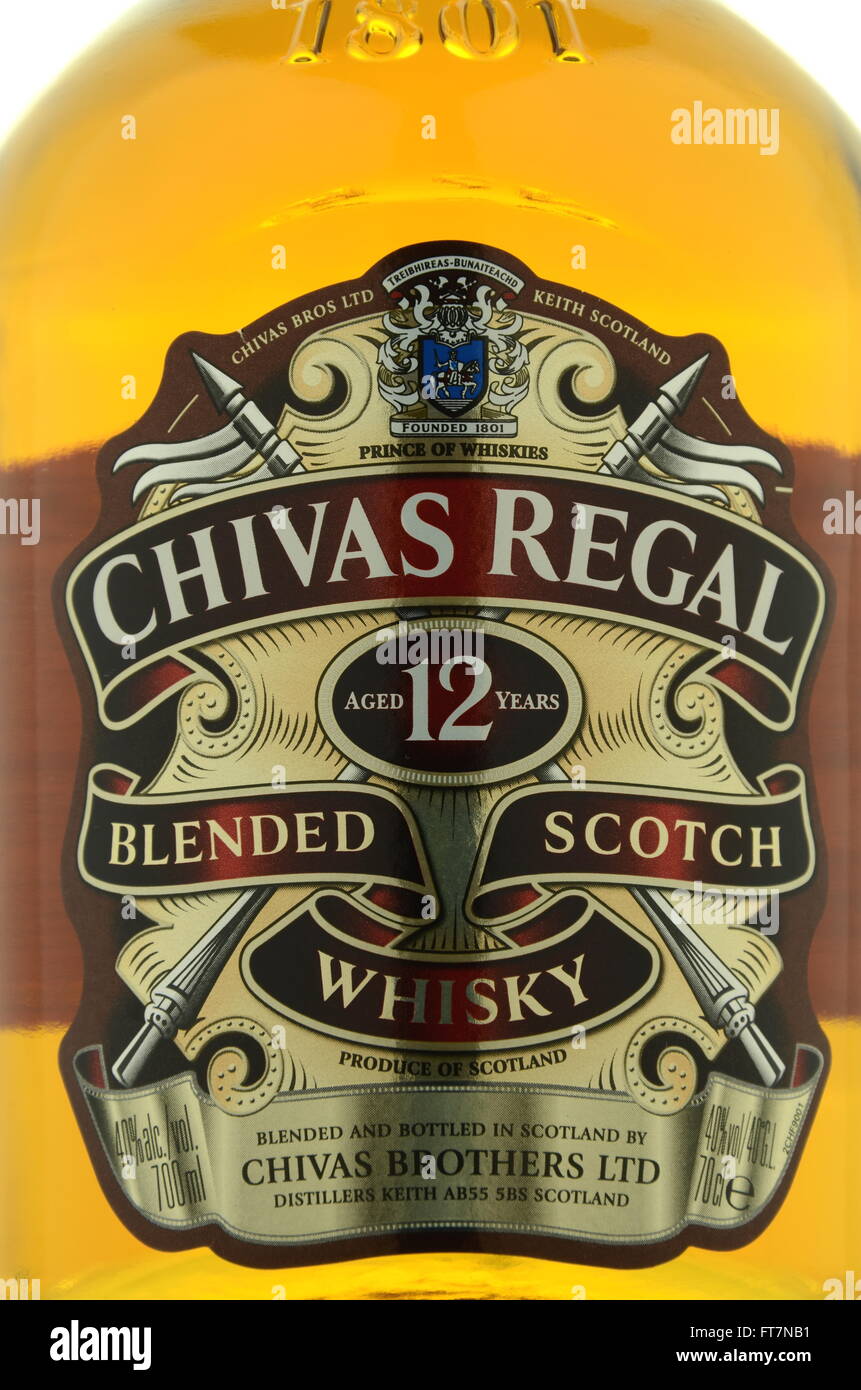Chivas Regal whisky isolated on white background Stock Photo - Alamy