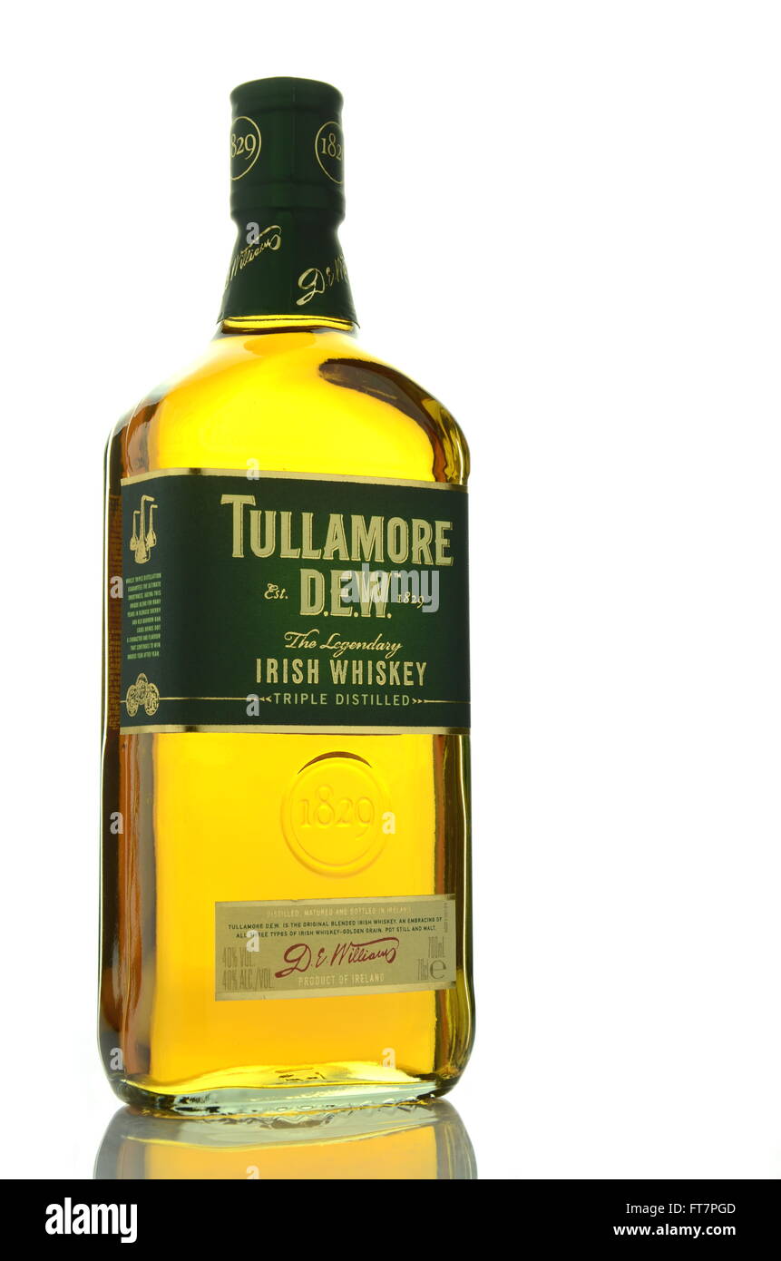 Tullamore Dew whiskey isolated on white background Stock Photo - Alamy