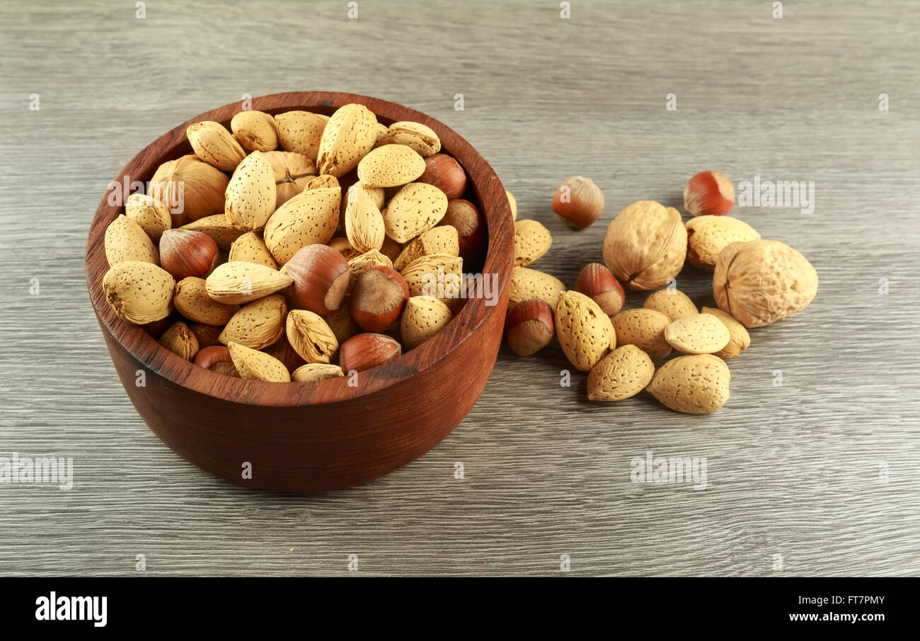 Assorted mixed nuts on white background Stock Photo - Alamy