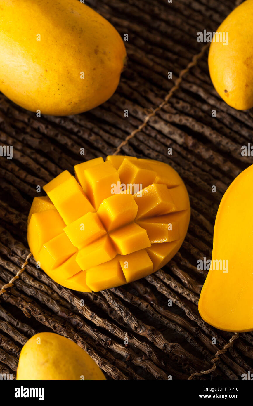 Raw Organic Yellow Mangos Ready to Eat Stock Photo - Alamy