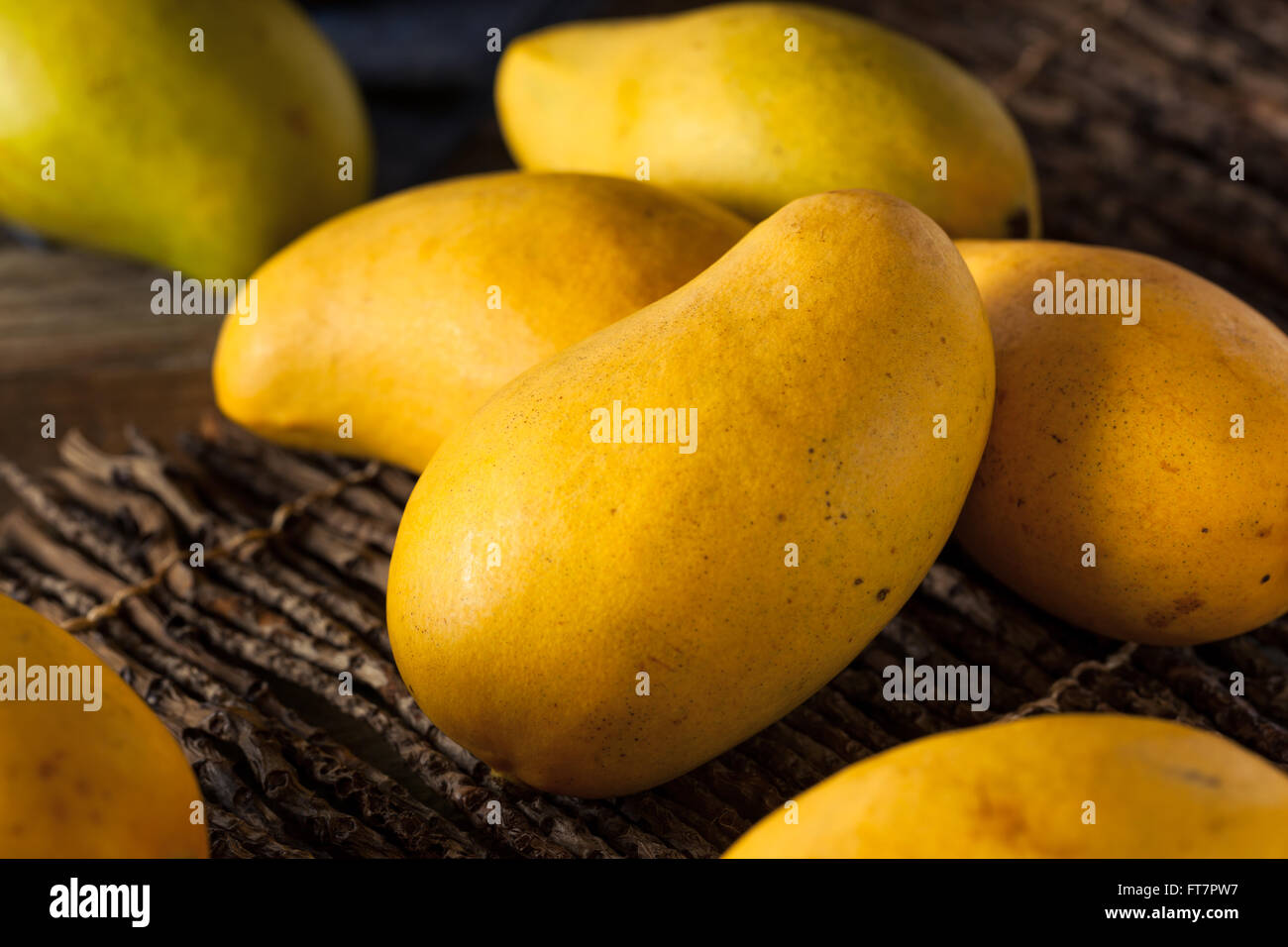 Raw Organic Yellow Mangos Ready to Eat Stock Photo - Alamy
