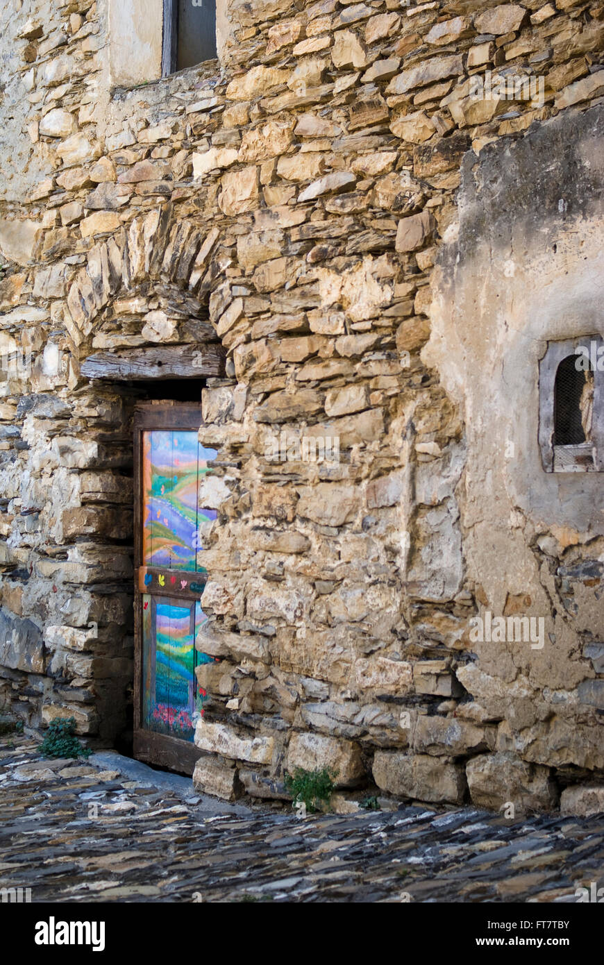 Painted doors of Valloria, Province of Imperia, Italy Stock Photo - Alamy