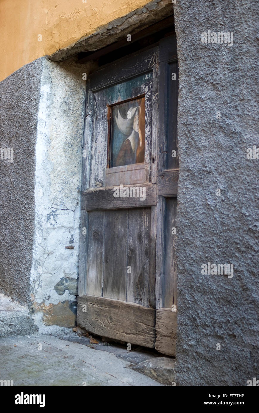 Painted doors of Valloria, Province of Imperia, Italy Stock Photo - Alamy