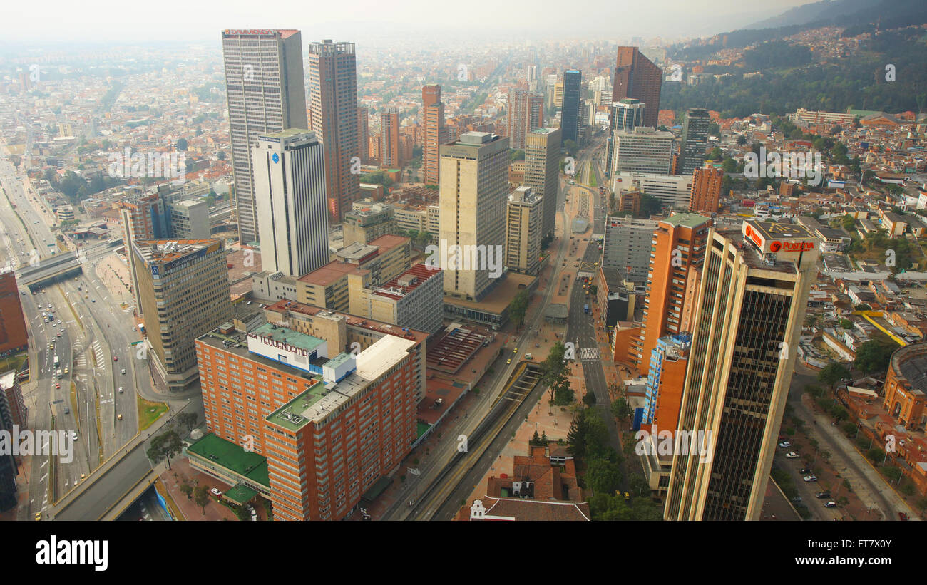 Panoramic view of downtown Bogota from Colpatria building Stock Photo ...