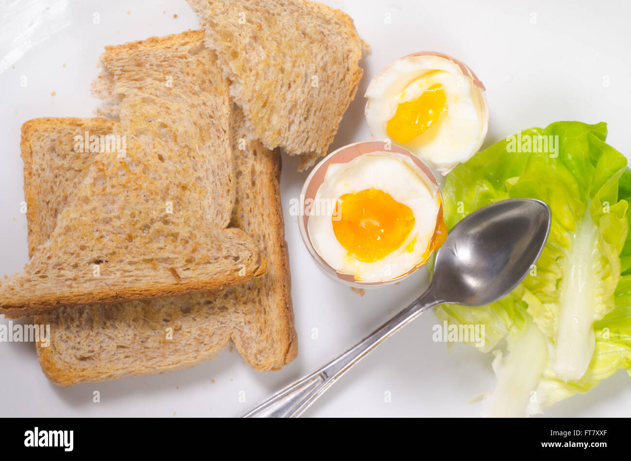 closeup to soft boiled egg Stock Photo - Alamy