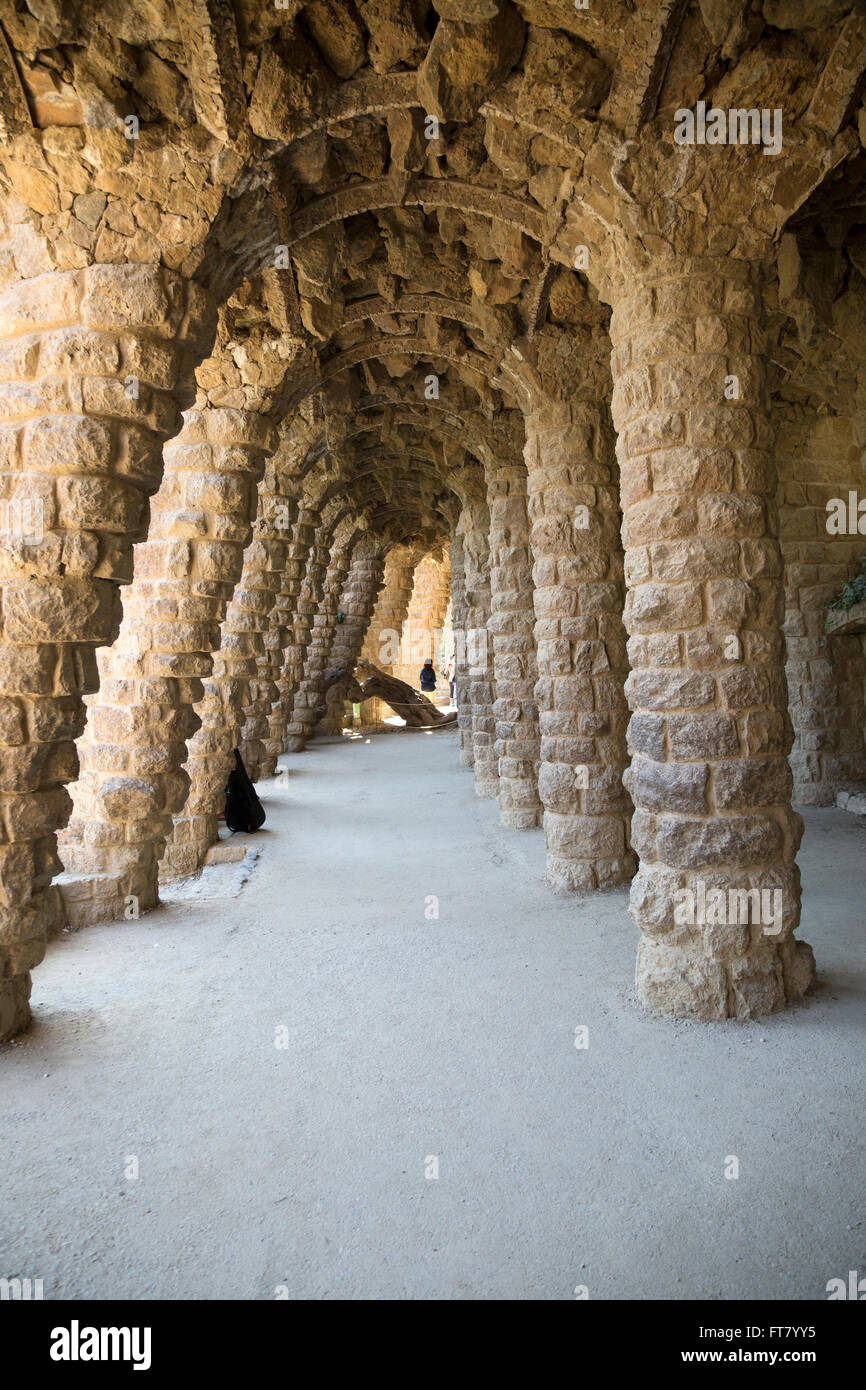 old stone colonnade passageway supporting road above. Also where street ...